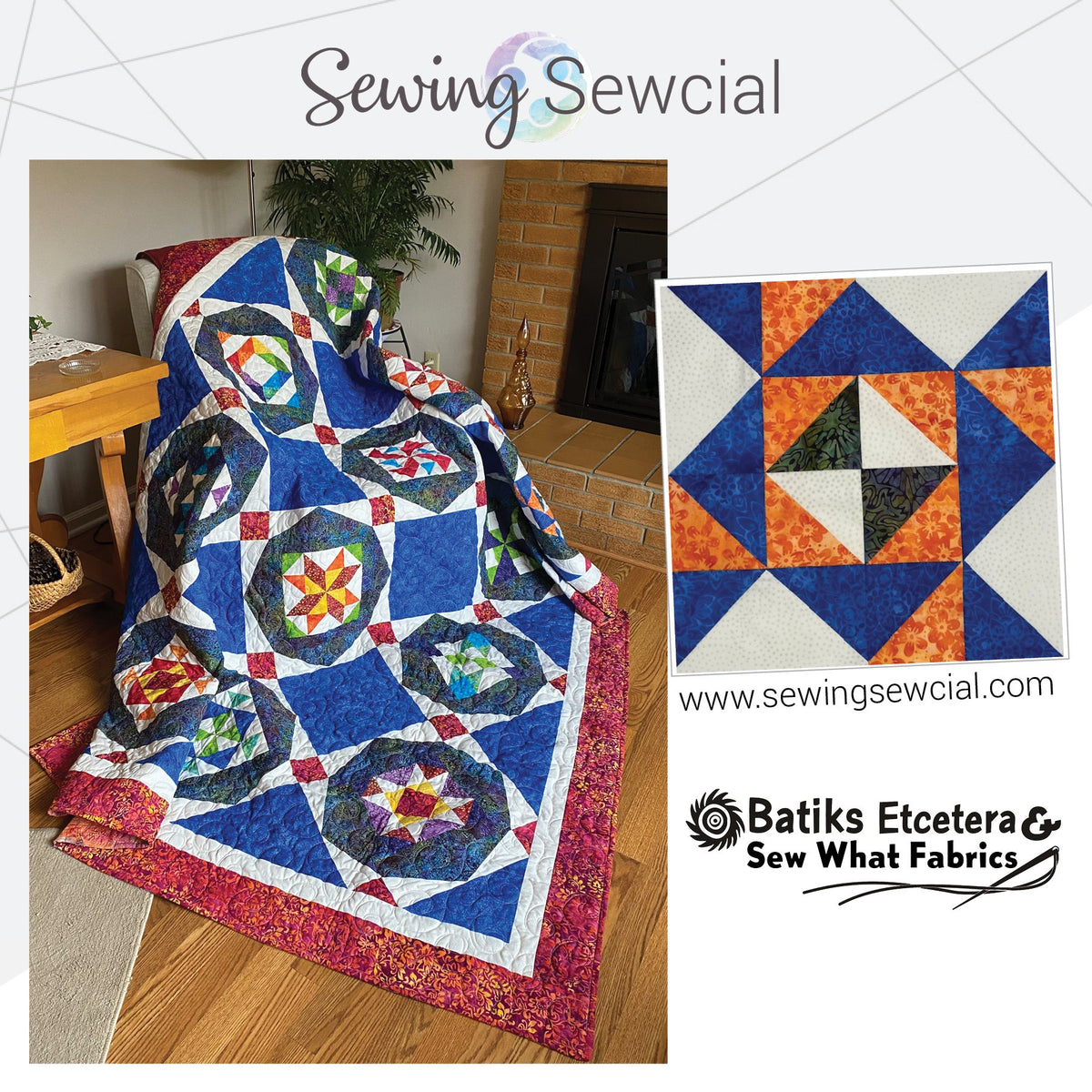 Sewing Sewcial 2024 Finishing Kit - Color Roundabout X – Batiks Etcetera & Sew What Fabrics