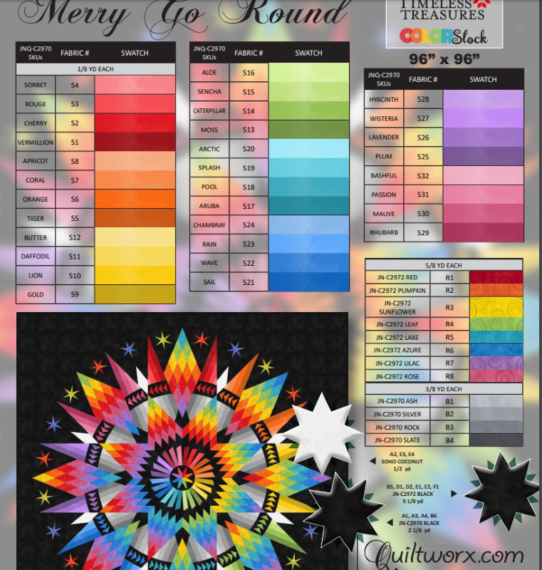 Merry Go Round Pattern by Judy Niemeyer X – Batiks Etcetera & Sew What Fabrics