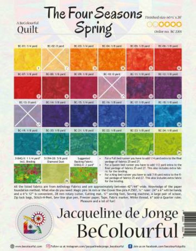 The Four Seasons Table Runner Spring Pattern - Jacqueline de Jonge ...