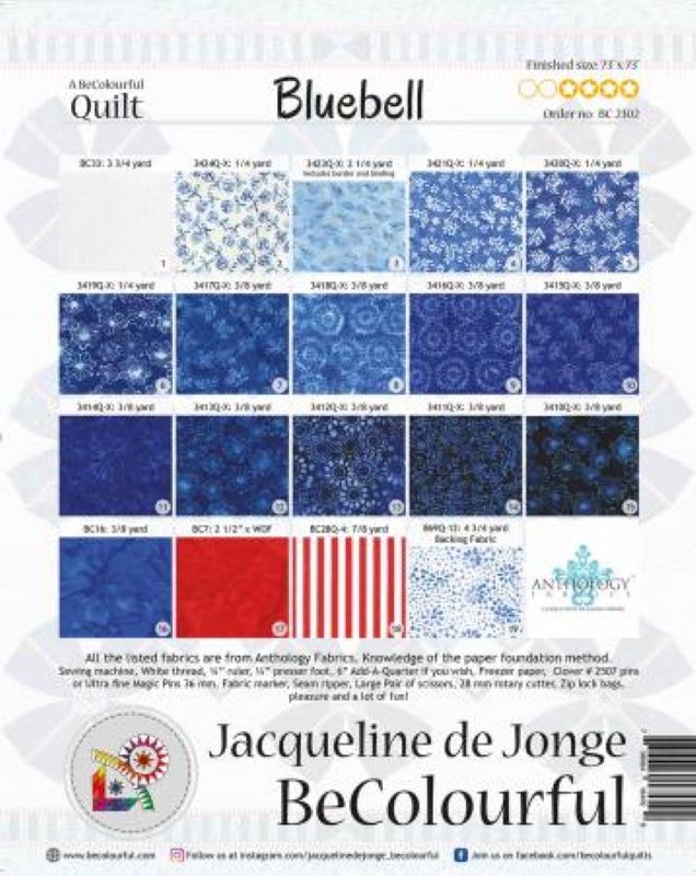 Bluebell Quilt Pattern - Jacqueline de Jonge X – Batiks Etcetera & Sew ...
