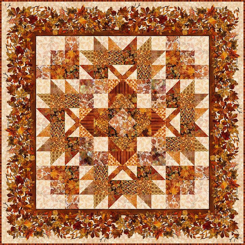 Falling Leaves Quilt Kit – Batiks Etcetera & Sew What Fabrics