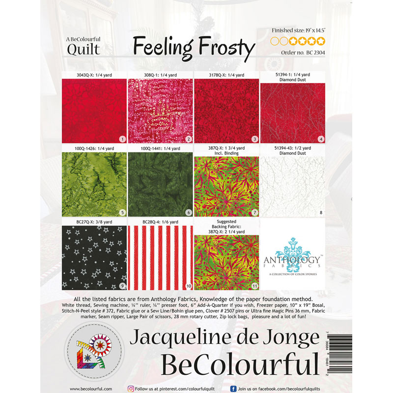Feeling Frosty Quilt Pattern - Jacqueline de Jonge – Batiks Etcetera ...