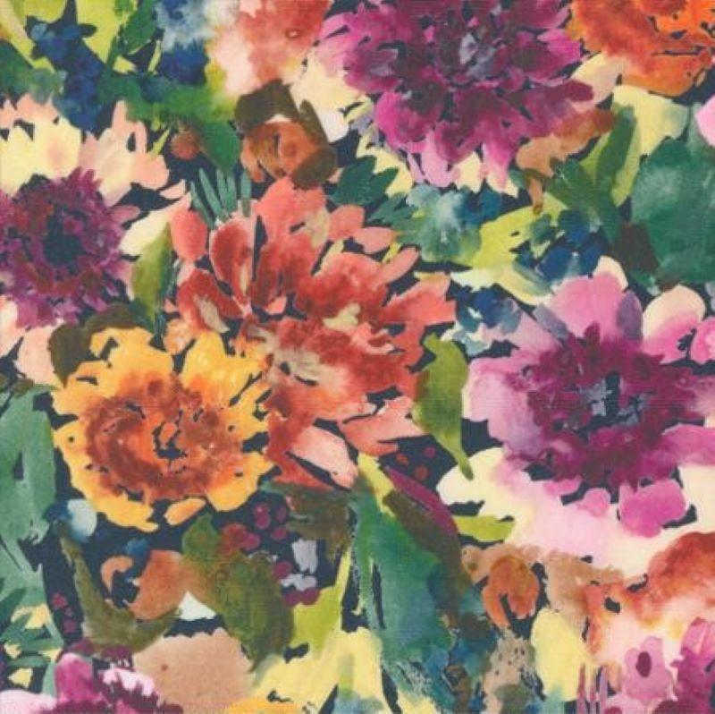 Moda Floribunda 39803 12 Midnight – Batiks Etcetera & Sew What Fabrics