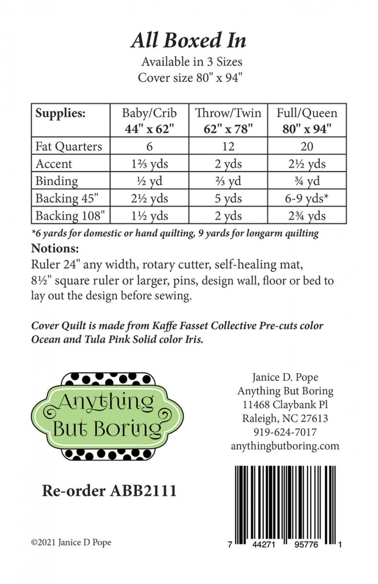 All Boxed In Pattern From Anything But Boring By Janice Pope – Batiks ...