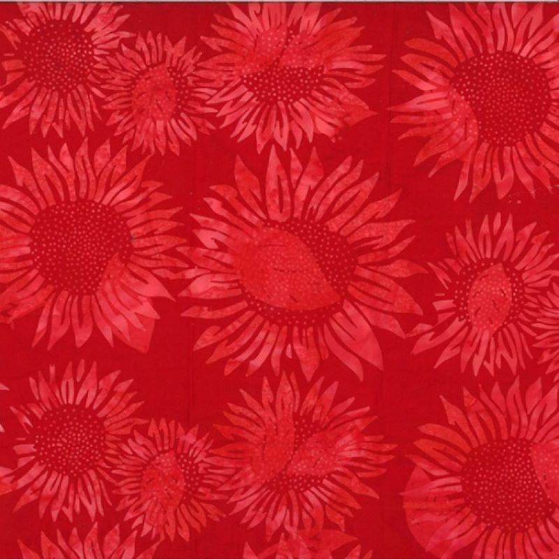 Hoffman Sunflower V2546 5 Red – Batiks Etcetera & Sew What Fabrics