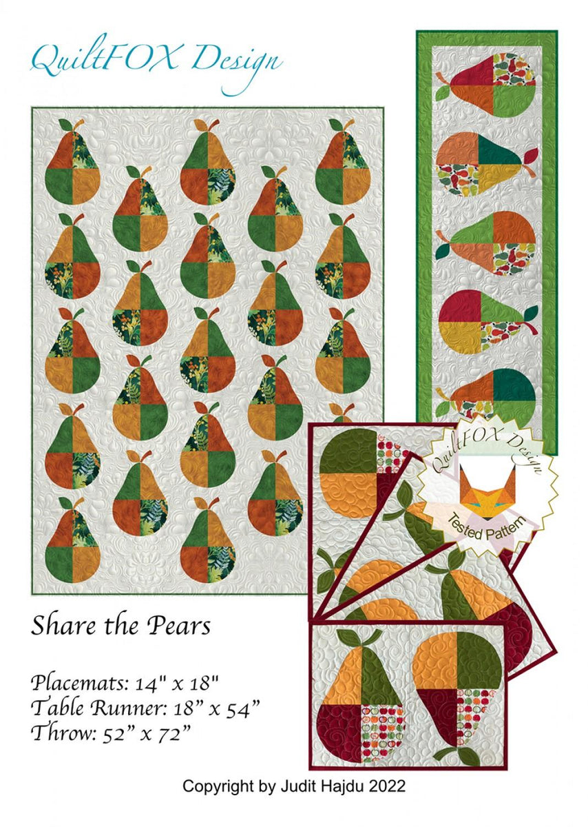 Share the Pears Pattern by Quilt Fox Designs X – Batiks Etcetera & Sew ...